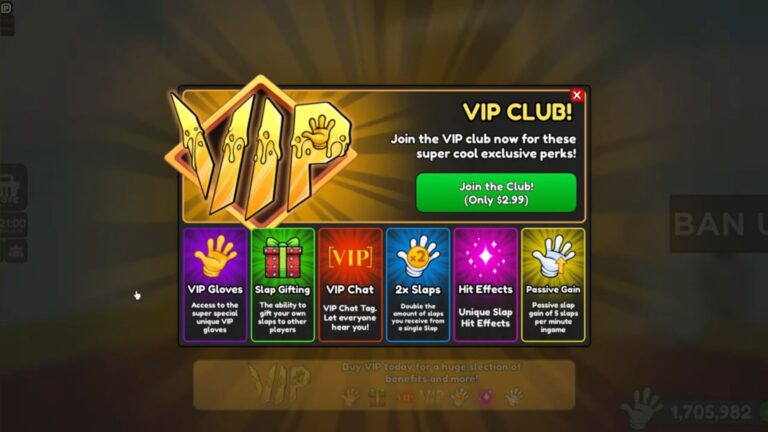 All Exlusive Perks of VIP Club in Slap Battles