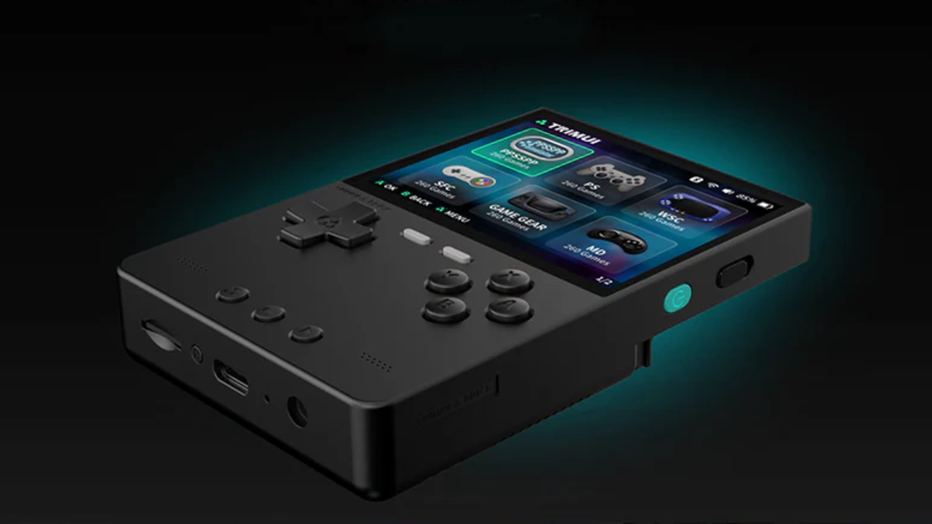 Trimui Brick retro gaming handheld mimics Game Boy design